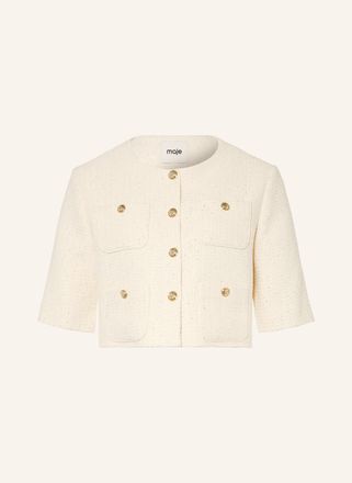 Maje Tweed-Jacke Mit Pailletten weiss