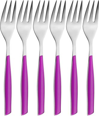 Bugatti Glamour, Set mit 6 Dessertgabeln aus 18/10 Edelstahl und IRIS-Farbgriff, verpackt in Geschenkbox, sp&uuml;lmaschinenfest