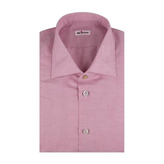 Kiton Homme, Chemises, Rose, Taille: M Chemise en Coton et Lin