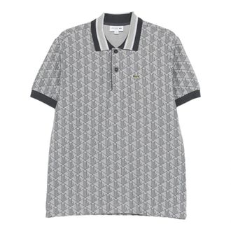 Lacoste Klassisches Monogramm-Polo-Shirt in normaler Passform - - Tops - Herren - Grau - M