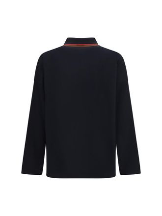 Vivienne Westwood Striped Ribbed Collar Polo - Black