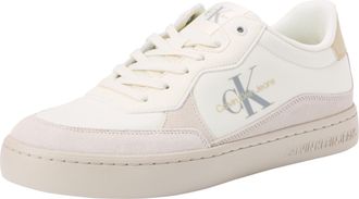 Calvin Klein Jeans Herren Cupsole Sneaker Classic Cupsole Low Mix aus Leder, Weiß (Creamy White/Eggshell), 40
