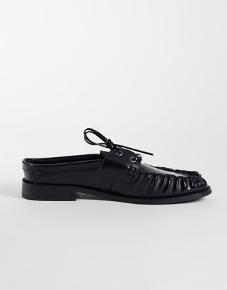 Asos Mules mit Schn&uuml;rung und Raffungen in Schwarz