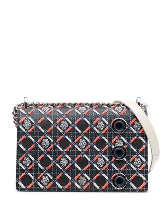 Dior sac à bandoulière Diorama Flap médium en cuir de veau à motif Cannage (2015) - Noir