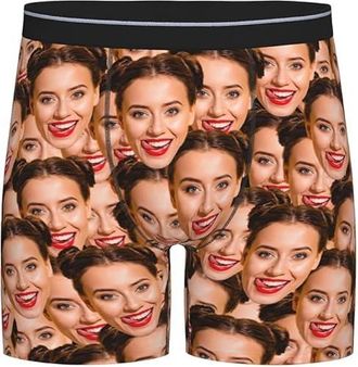 Generic Boxer personnalis&eacute; avec Visage Photo Calecon personnalise Homme Drole cale&ccedil;on personnalis&eacute; Saint-Valentin Humour Cadeau Homme Personnalisable pour Mar