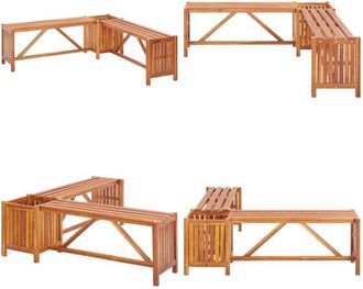 vidaXL Vidaxl - Garten-Eckbank mit Pflanzkübel 117×117×40 cm Massivholz Akazie - Gartenbank - Holzbank - Akazienholz - Gartenmöbeln - Outdoor