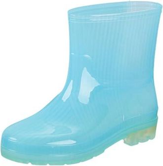 Generic Bottes de pluie mi-mollet pour femme - Couleur unie - Chaussures de jardin confortables - Bottes de travail pour homme, bleu ciel, 39.5 EU