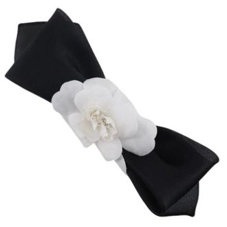 Chanel Accessoires pour cheveux en satin Pre-owned - Femme - Pre-owned - Noir - Taille: ONE Size