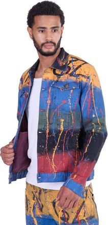 Kingz Jeansjacke Destroyed Colorblind Designer Jeansjacke Blau S
