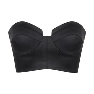Elisabetta Franchi Top en satin stretch - Femme - Tops - Noir - Taille: 42 FR