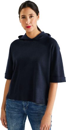 Street One Street One Damen A302307 Kurzarmhoodie, Deep Blue, 42 EU