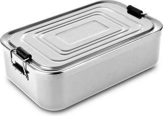 ROMINOX Geschenkartikel Lunchbox // Quadra verschiedene Varianten - hochwertige Aluminium Aufbewahrungsbox, praktisch und leicht, Proviantbox mit Dichtungsrin