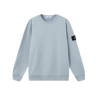 Stone Island Baumwollfleece-Sweatshirt - - Sweatshirts & Hoodies - Herren - Blau - S