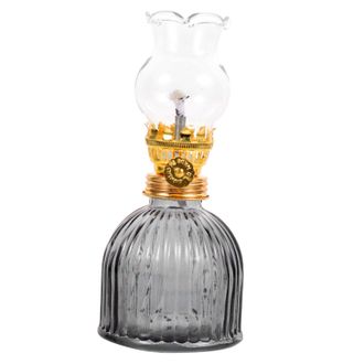 Angoily Retro Petroleumlampe aus Glas mit Einzigartigem Lampenschirm Dekorative &Ouml;llampe f&uuml;r Innenr&auml;ume Stimmungsvolle Tischlampe zur Beleuchtung von Wohnzimme