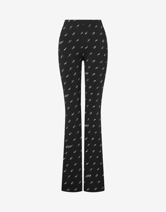 Moschino Leggings aus bedrucktem Funktionsjersey - Schwarz