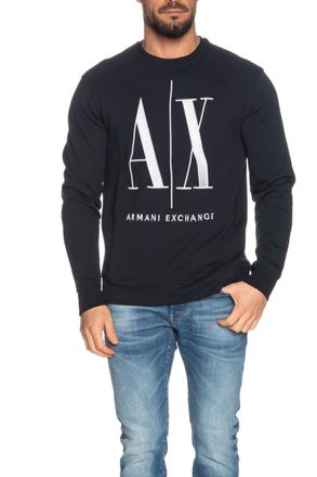 A|X Armani Exchange Herren Icon Sweat Sweatshirt, Blau, S
