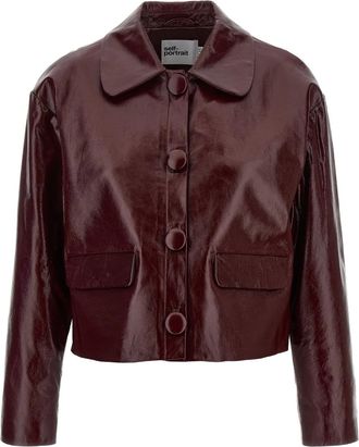 Self Portrait Self-Portrait Cropped Leather Jacket Size S