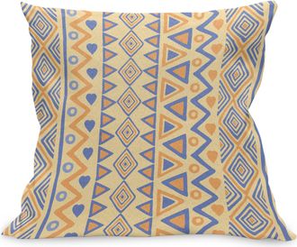 Abakuhaus Gestreift Kissenbezug, Pr&auml;historische Streifen Indianer Form Indie Ritual Jagd Aborigines Wild Art, Kissenh&uuml;lle mit Rei&szlig;verschluss Beidseitiger Druck,