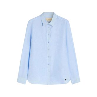 Max Mara Femme, Blouses et Chemises, Bleu, Taille: 38 FR Werner Linen Shirt