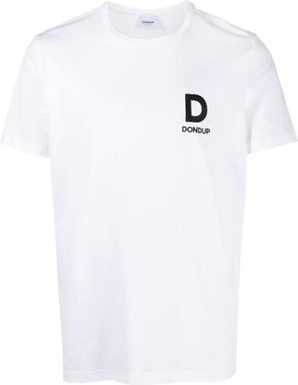 Dondup Homme, Tops, Blanc, Taille: L T-shirt &agrave; col rond et coupe classique