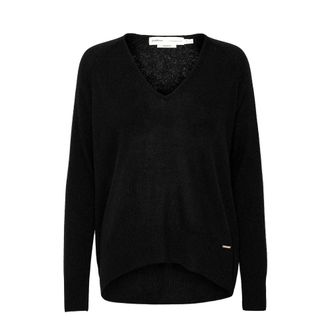 Inwear Schwarzer V-Ausschnitt Premium Pullover - - Knitwear - Damen - Schwarzk - L/XL