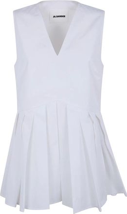 Jil Sander Femme, Tops, Blanc, Taille: 38 FR Sleeveless Top