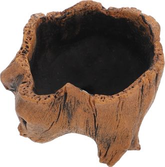 Hemoton Vintage Wasserzement Blumentopf Im Holzstamm-Design Dekorativer Sukkulenten-pflanzer Bonsai-&uuml;bertopf F&uuml;r Fensterbank Und Zimmerpflanzen F&uuml;r Aloe Kakte