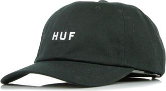 HUF Schwarze Gebogene Schirmm&uuml;tze Essentials Logo - - Accessories - Herren - Schwarzk - ONE SIZE