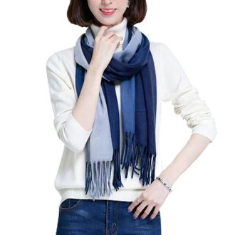 Glamexx24 Schal Damen Winterschal Gef&uuml;hl Langer Schal mit Fransen Baumwolle Warm Herbst Winter Farbverlauf Deckenschal und T&uuml;cher 165x 70 cm