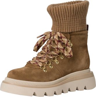 Tamaris Damen Schnürstiefel gefüttert Keilabsatz Winter; BROWN/braun; 40 EU