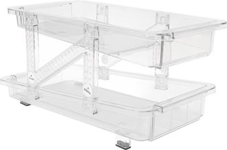 Emoshayoga Rollbarer Getr&auml;nkedosen-Organizer, Stabiler, Zweilagiger Getr&auml;nkespender f&uuml;r K&uuml;hlschrank, Speisekammer, Kunststoff, 35,6 X 15,9 X 16,2 cm, f&uuml;r den T&auml;g