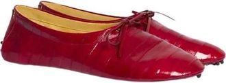 Alberta Ferretti Femme, Chaussures, Rouge, Taille: 39 EU Mocassin en cuir danguille