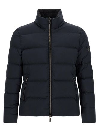 Moorer Mens Blue Wool Bomber Clothing