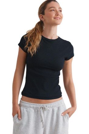 Next T-Shirt Geripptes T-Shirt mit verdecktem Support (1-tlg)