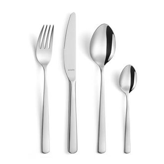 Amefa M&eacute;nag&egrave;re 24 couverts de table pour 6 personnes - Phoenix - Acier inoxydable recycl&eacute; 18/0, Finition Miroir - Inox