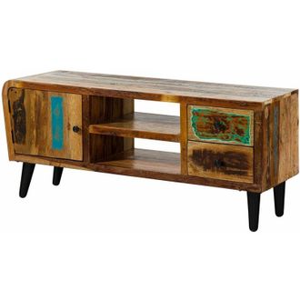 Massivmoebel24 TV-Board Altholz 145x45x62 mehrfarbig lackiert sixties 102