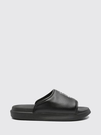 Yohji Yamamoto Sandales claquettes en caoutchouc avec bout ouvert et logo imprim&eacute;