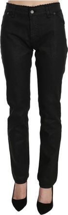 John Galliano Femme, Jeans, Noir, Taille: 36 FR Jean Court Slim Jambe Droite Taille Moyenne