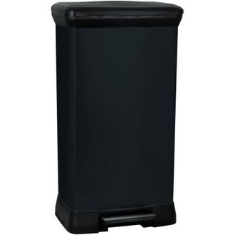 Curver Curver - Deco bin 50L Poubelle &agrave; p&eacute;dale, 39 x 29 x 73 cm, Noir (187178)