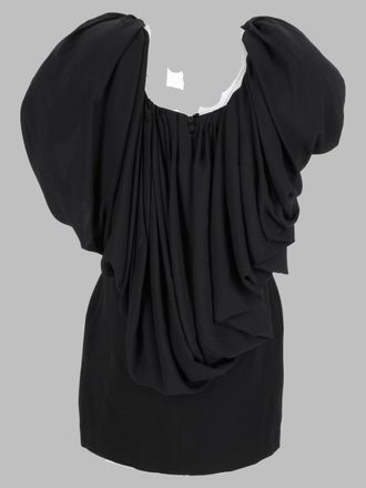 Magda Butrym Puff-Neck Mini Dress - Black