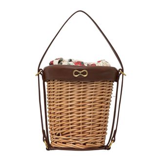 Twinset Sac seau en osier - Femme - Sacs - Beige - Taille: ONE Size
