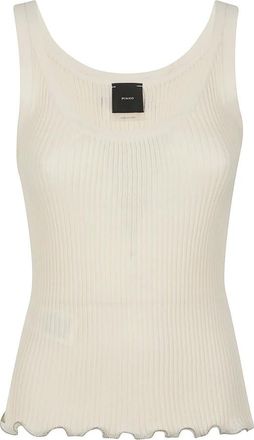 Pinko Pinko, Femme, Tops, Beige, Taille: 36 FR Mulinello Tank Top