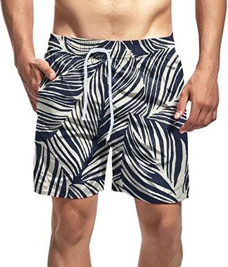 Generic Short de bain d&eacute;t&eacute; pour homme - Imprim&eacute; sp&eacute;cial - Short de plage d&eacute;contract&eacute; et ample - Avec poche - Pour l&eacute;t&eacute; - Doux - Pour les vacances, bleu marine