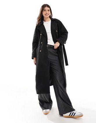 Vero Moda Trench-coat ceintur&eacute; long - Noir
