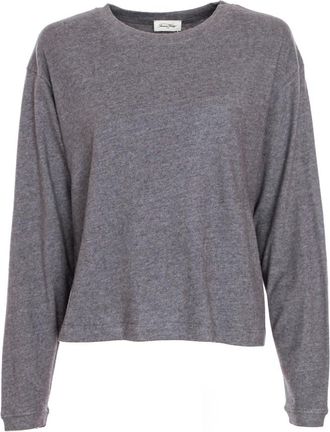 American Vintage Femme, Pulls, Gris, Taille: 40/42 FR Tricot &agrave; col rond