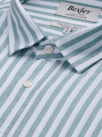 Bexley Simonin - Chemise homme vert et blanc