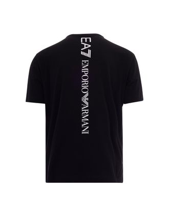 Emporio Armani Mens T-Shirt Crew Neck Black-White Cotton T-Shirts Black/white And Polos