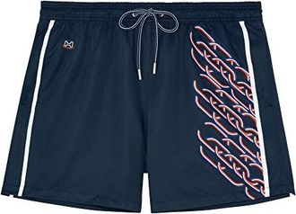 HOM Short de Bain Winner Board, Marine avec Motif, M Mens