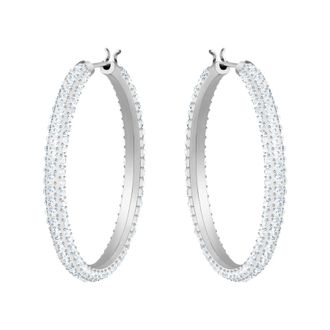 Swarovski Ohrringe - Stone hoop Pav&eacute; Large Rhodium plated - Gr. unisize - in Silber - f&uuml;r Damen