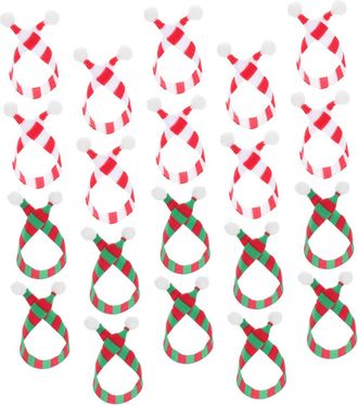 Soimiss 20st&uuml;cke Pack Weiche Weihnachts-minischals Dekorative Mini-schals f&uuml;r Stoffpuppen und Spielfiguren Weiche Strick-weihnachtsschals als Heim und Partyde